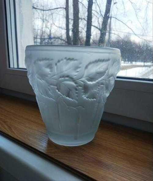 Винтажная ваза, салатник сатиновое стекло