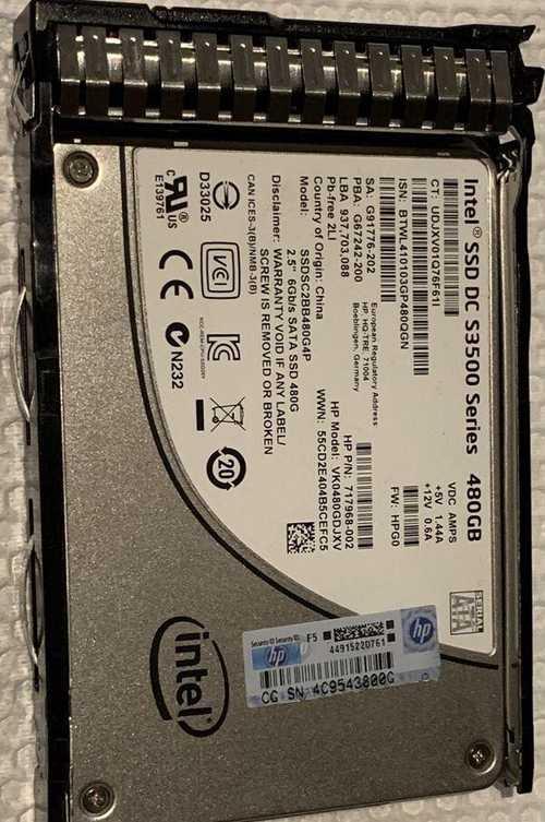 HP Intel SSD DC S3500 480GB PN 717968-002