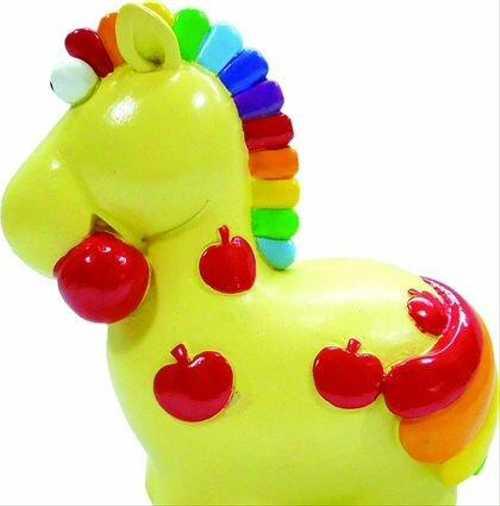 Подарочная интерьерная сувенирная копилка фигурка "лошадь В яблоках " Полистирол 10 см