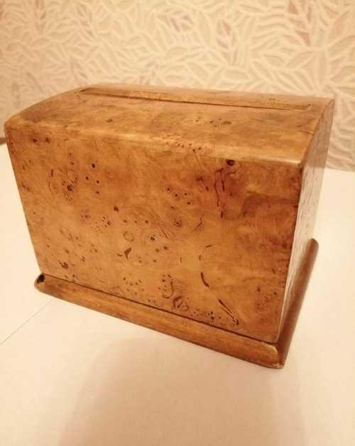 Сигаретница из древесины капа времен СССР, торг