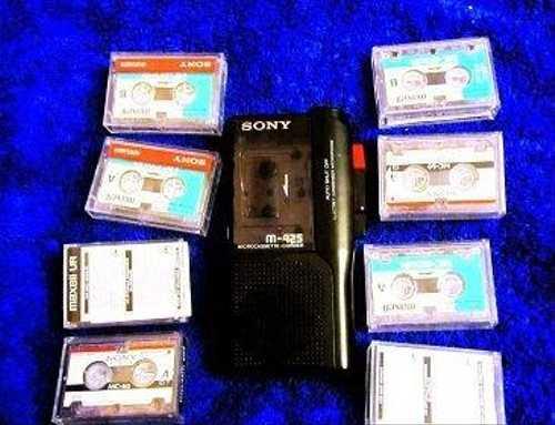 Диктофон sony m 425 с кассетами(8шт)