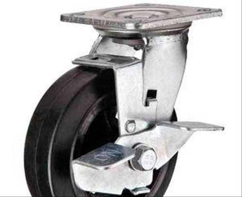 Большегрузное чугунное колесо 100 мм с тормозом