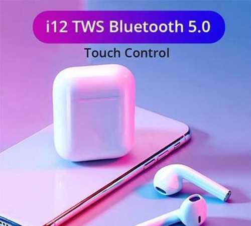 I12 tws сенсорные наушники bluetooth новые