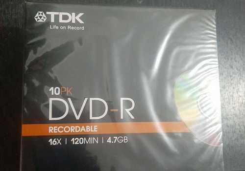 Оптические диски TDK 10шт DVD-R