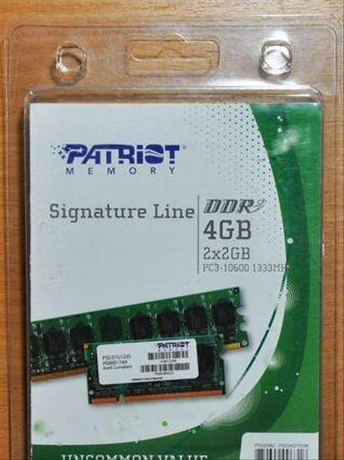 Оперативная память Patriot 4gb DDR3