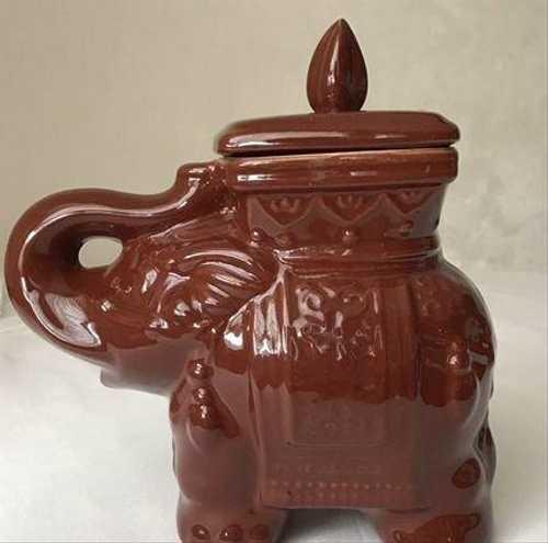 Слон Банка для чая керамика 500 ml