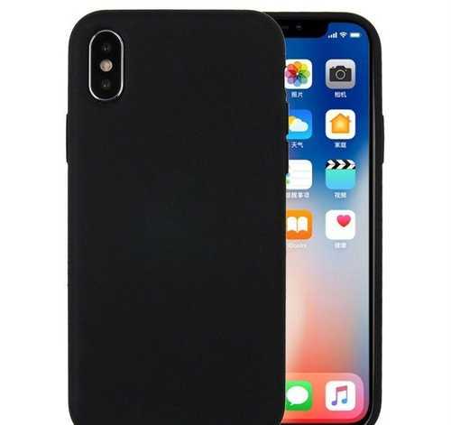 Силиконовый чехол для iPhone XS / X (черный)