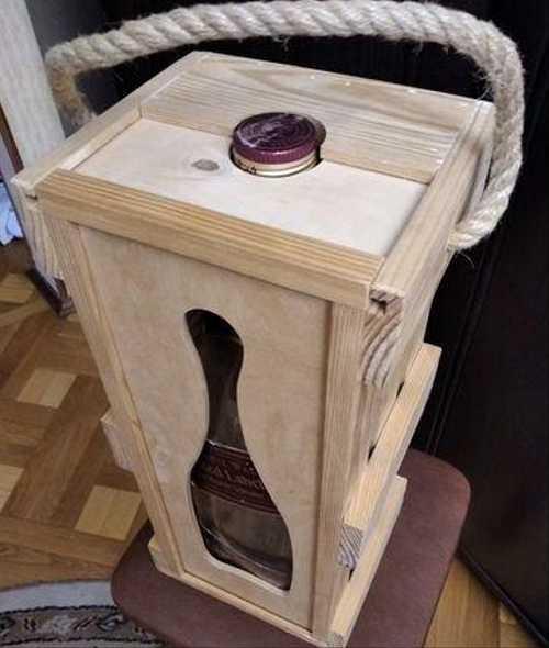 Деревянная коробка-футляр для шампанского