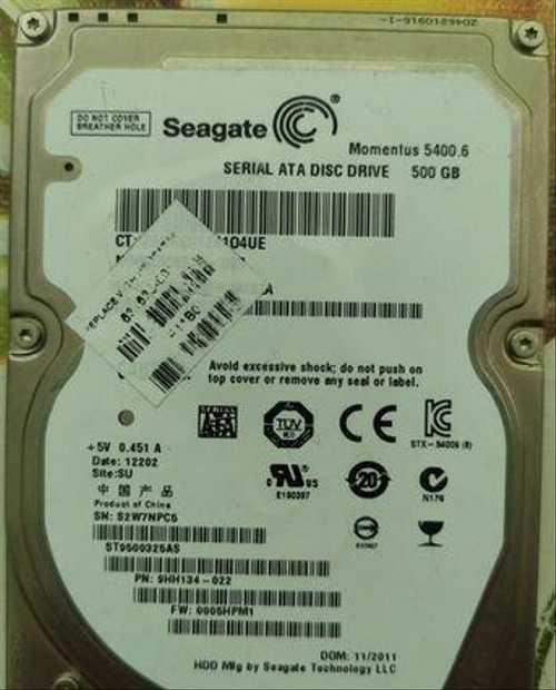 Жесткий диск seagate momentus 5400.6 500gb