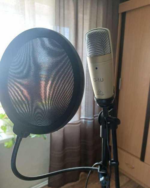 Студийный микрофон Behringer C-1U + стойка + фильт