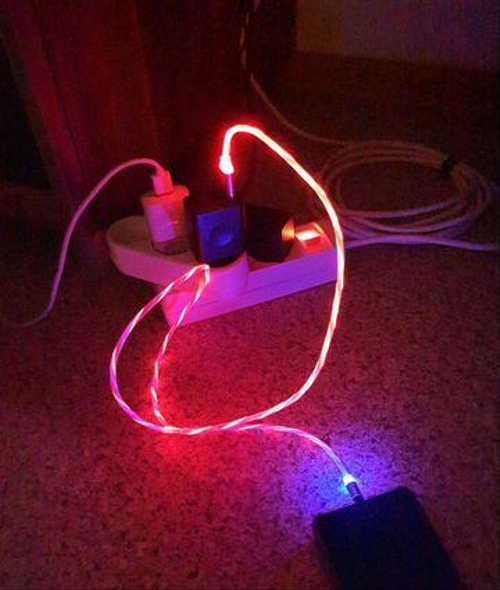 Светящиеся шнур для телефона type-C, iPhone, usb