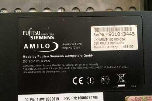Ноутбук Fujitsu Siemens Amilo Si 1520