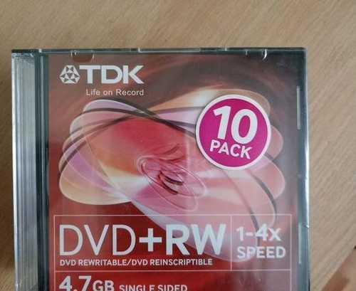 Диски пустые (болванки) DVD+RW TDK 10 шт