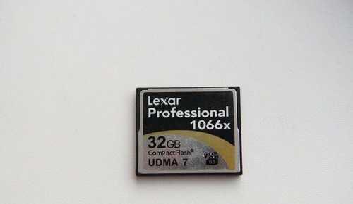 Compact Flash карта памяти Lexar 32GB 1066x