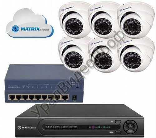 Система видеонаблюдения IP для помещений 6шт 960Р
