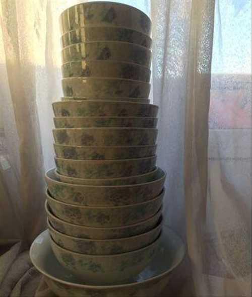 Набор керамических салатников 18 штук