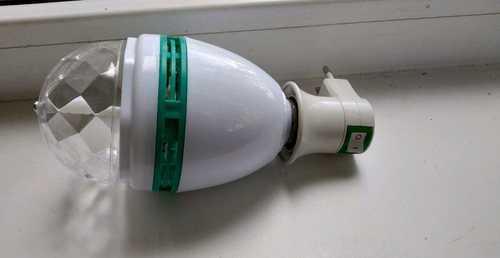 Диско-лампа с переходником для розетки