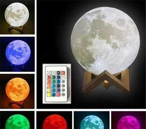 Светильник беспроводной Луна 20 см разноцветный
