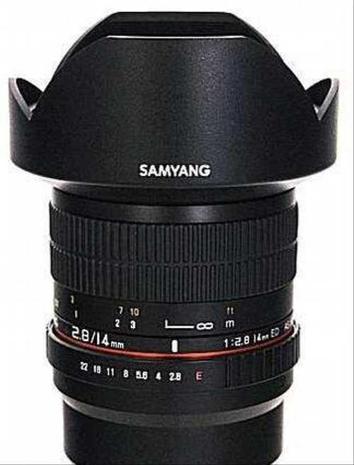 Объектив samyang Самьянг 14 f 2,8 на Canon