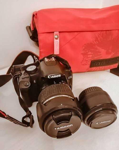 Зеркальный фотоаппарат Canon D500+ объектив Tamron