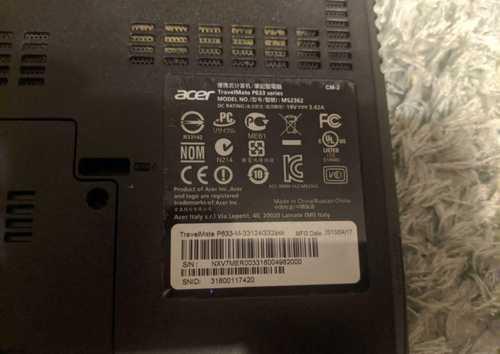 Acer TMP633 (TravelMate P-633 series)