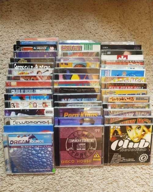 CD-диски с клубной музыкой 90-2000х годов, 45 шт