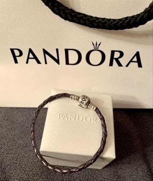 Кожаный браслет Pandora оригинал