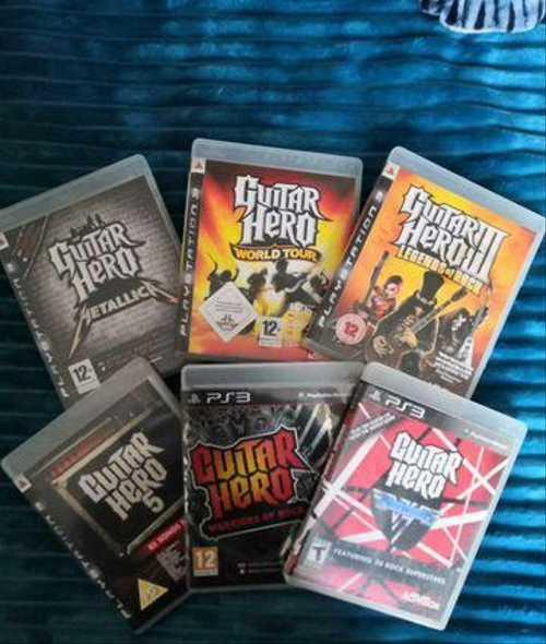 Серия игр Guitar Hero (6шт.) PS3 + гитара