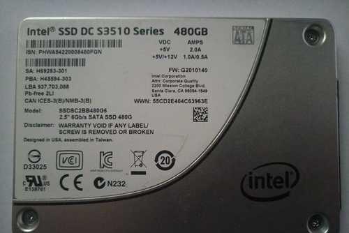 Intel DC S3510 480 GB MLC SATA