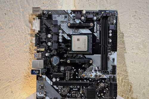 Материнская плата Asrock A320M-HDV + AMD A8-8670E