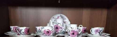 Сервиз чайный Розовая ветка и кофейный розовый тюл
