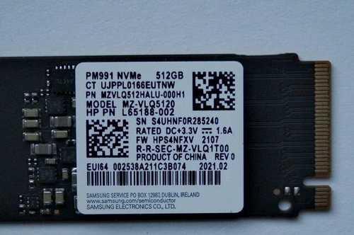 SSD M2 Samsung PM991 mzvlq512halu 512 гб