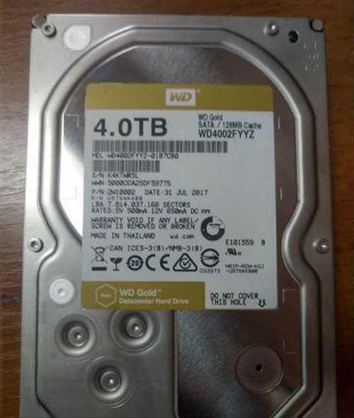 Жесткие диски HDD hgst и WD gold 4tb