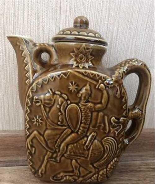 Кувшин чайник керамика СССР Георгий Победоносец