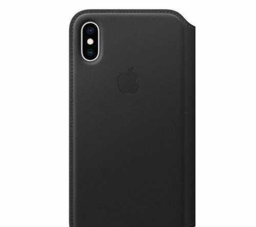 Apple iPhone XS Max Leather Folio Case Black