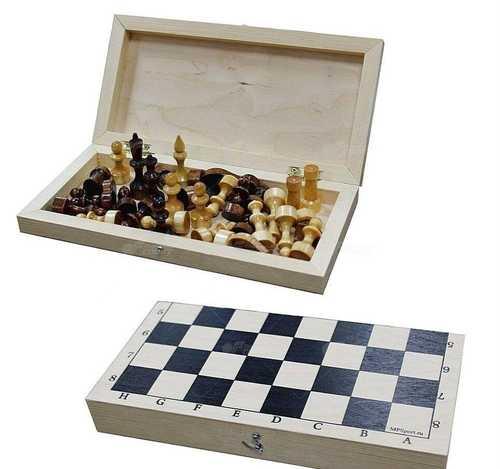 Шахматы деревянные обиходные с доской (лак) новые