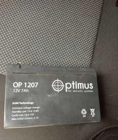 Аккумулятор Optimus OP 1207 12V 7Ah