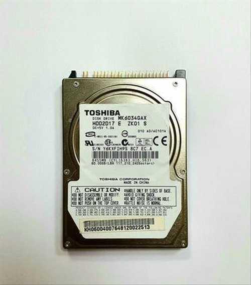 HDD Toshiba 60Gb IDE для ноутбука, гарантия
