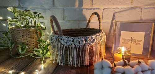 Корзина джут+макраме
