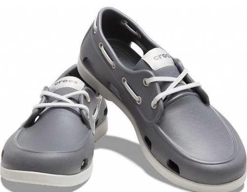 Мужские черные топсайдеры crocs Men's Classic Boat