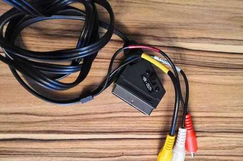 Кабель scart-3rca 1.5м с переключателем