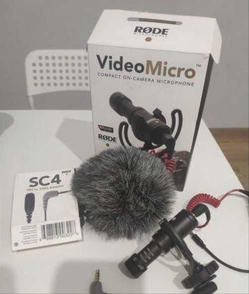 Микрофон Rode VideoMicro + адаптер SC4