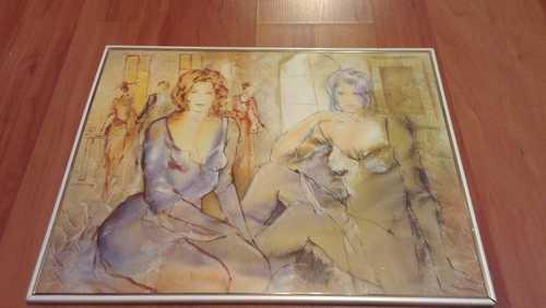 Постер (картина) с дамами "Торино", 40x50 см