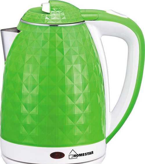 Чайник Homestar HS-1015 (1,8 л) зелено-белый, двой