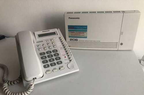 Мини атс Panasonic KX-T206RU с системным телефоном