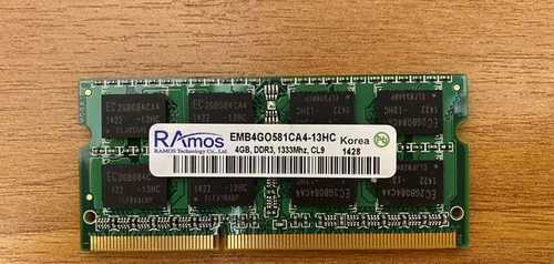 Оперативная память DDR3 для ноутбука 4gb