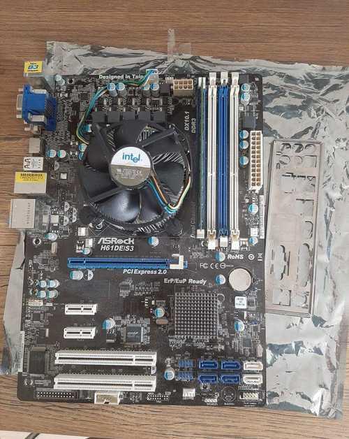 Комплект h61de/s3 asrock, i5 2400, DDR3 8GB, кулер