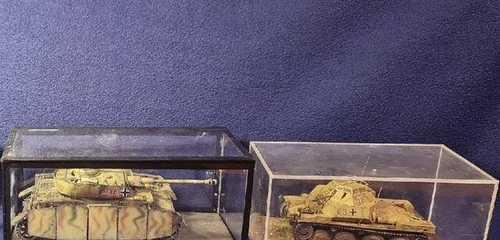 Модели немецких танков в прозрачных боксах 1:35