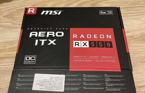 Видеокарта MSI radeon RX550 4GB aero ITX