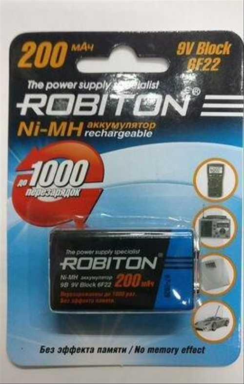 Аккумулятор Ni-MH Крона (6F22 200mAh) Robiton